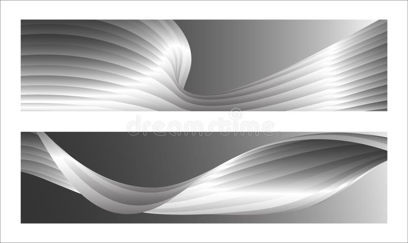 Monochrome Cover Design, Abstract Background. Wavy Silver Parallel ...