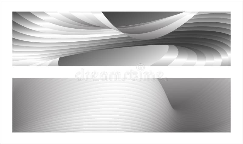Monochrome Cover Design, Abstract Background. Wavy Silver Parallel ...