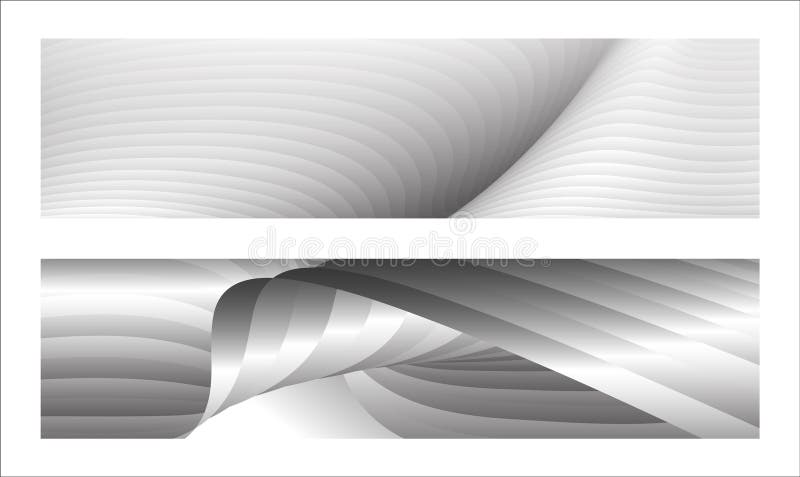 Monochrome Cover Design, Abstract Background. Wavy Silver Parallel ...
