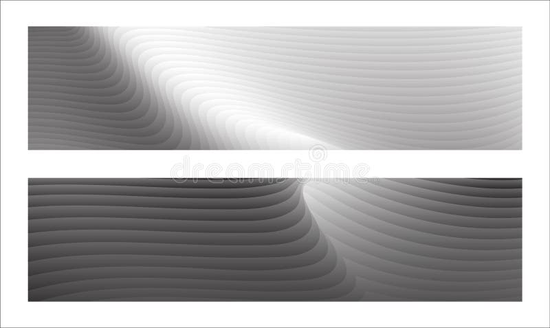 Monochrome Cover Design, Abstract Background. Wavy Silver Parallel ...