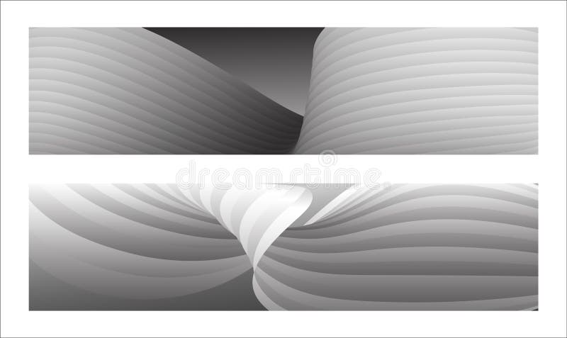 Monochrome Cover Design, Abstract Background. Wavy Silver Parallel ...