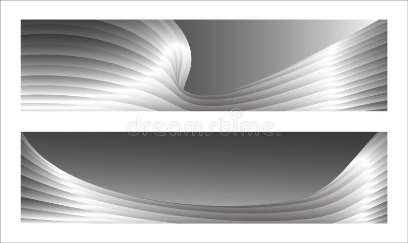 Monochrome Cover Design, Abstract Background. Wavy Silver Parallel ...