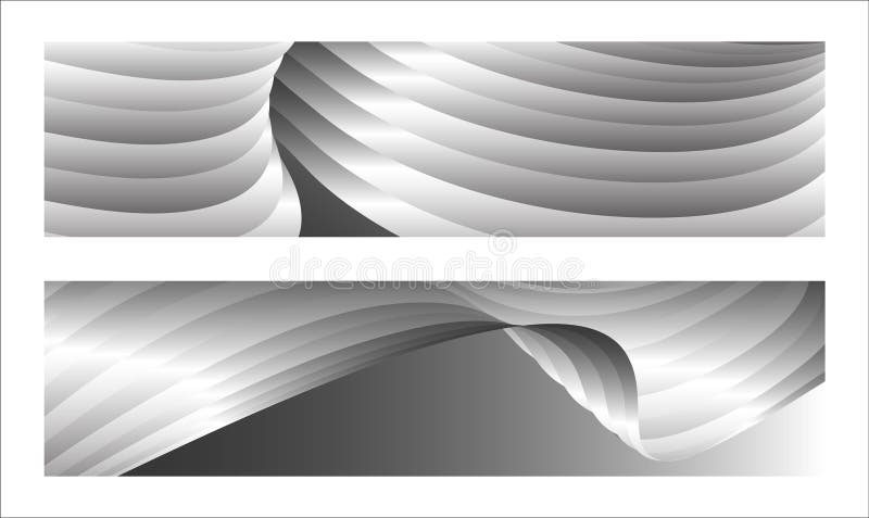Monochrome Cover Design, Abstract Background. Wavy Silver Parallel ...