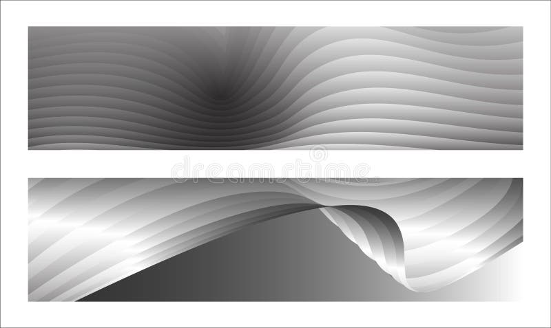 Monochrome Cover Design, Abstract Background. Wavy Silver Parallel ...