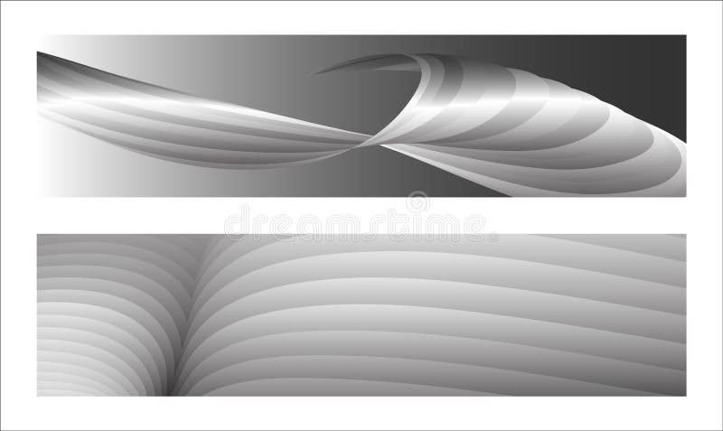 Monochrome Cover Design, Abstract Background. Wavy Silver Parallel ...