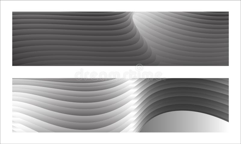 Monochrome Cover Design, Abstract Background. Wavy Silver Parallel ...