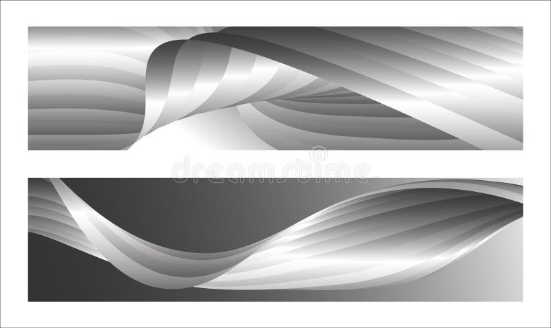 Monochrome Cover Design, Abstract Background. Wavy Silver Parallel ...
