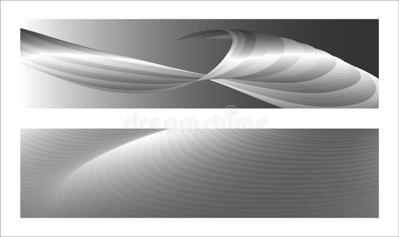 Monochrome Cover Design, Abstract Background. Wavy Silver Parallel ...