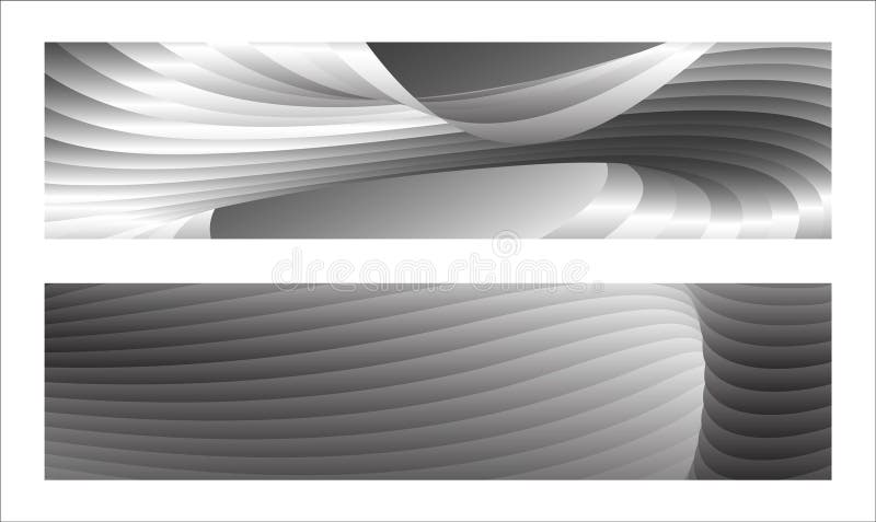 Monochrome Cover Design, Abstract Background. Wavy Silver Parallel ...