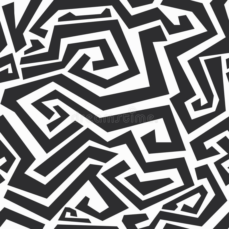 Abstract Curved Lines Seamless Pattern Stock Vector - Illustration of ...