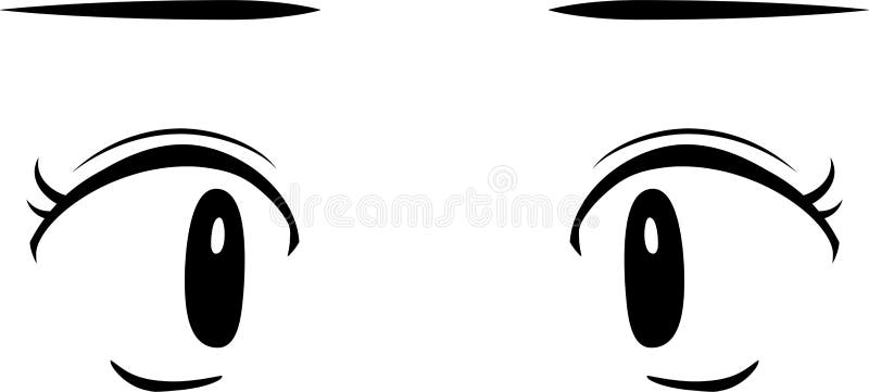 Monochrome Cute Anime-style Eyes in Normal Times Stock Vector ...