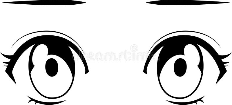 Monochrome Cute Anime-style Eyes in Normal Times Stock Vector ...