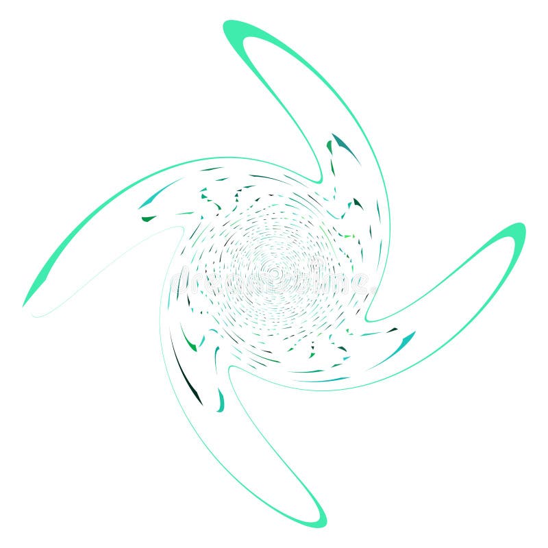 Monochrome Cyclic, Cycle Concentric Rings. Revolved Spiral, Vortex ...