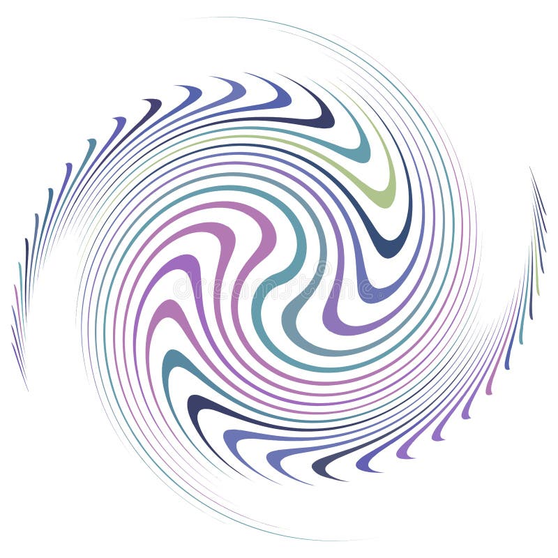 Monochrome Cyclic, Cycle Concentric Rings. Revolved Spiral, Vortex ...