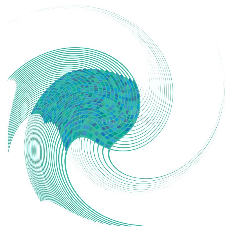 Monochrome Cyclic, Cycle Concentric Rings. Revolved Spiral, Vortex ...