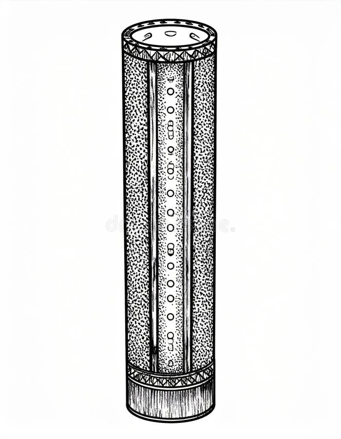 Monochrome Cylinder Illustration Technical Drawing Stock Illustration ...