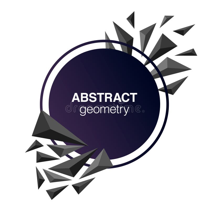 Monochrome 3d Shapes Abstract Geometric Composition and Circle C Stock ...