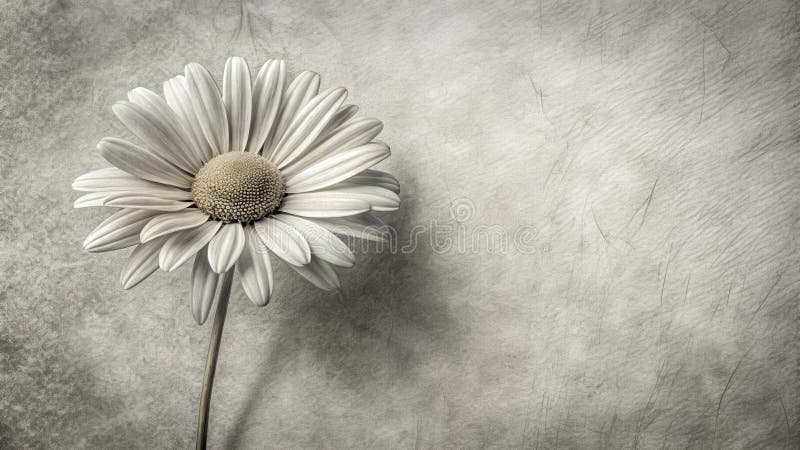 Monochrome Daisy on Textured Background a Botanical Study. Generative ...