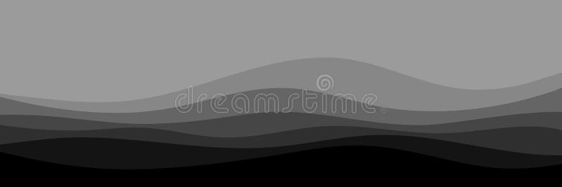 Monochrome Dark Wave Pattern Vector Illustration Stock Vector ...