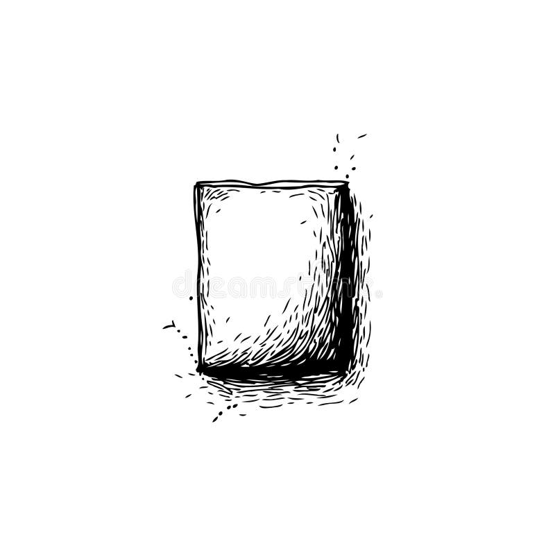 Monochrome Depiction of Minimalist Rectangular Block with Illustrative ...