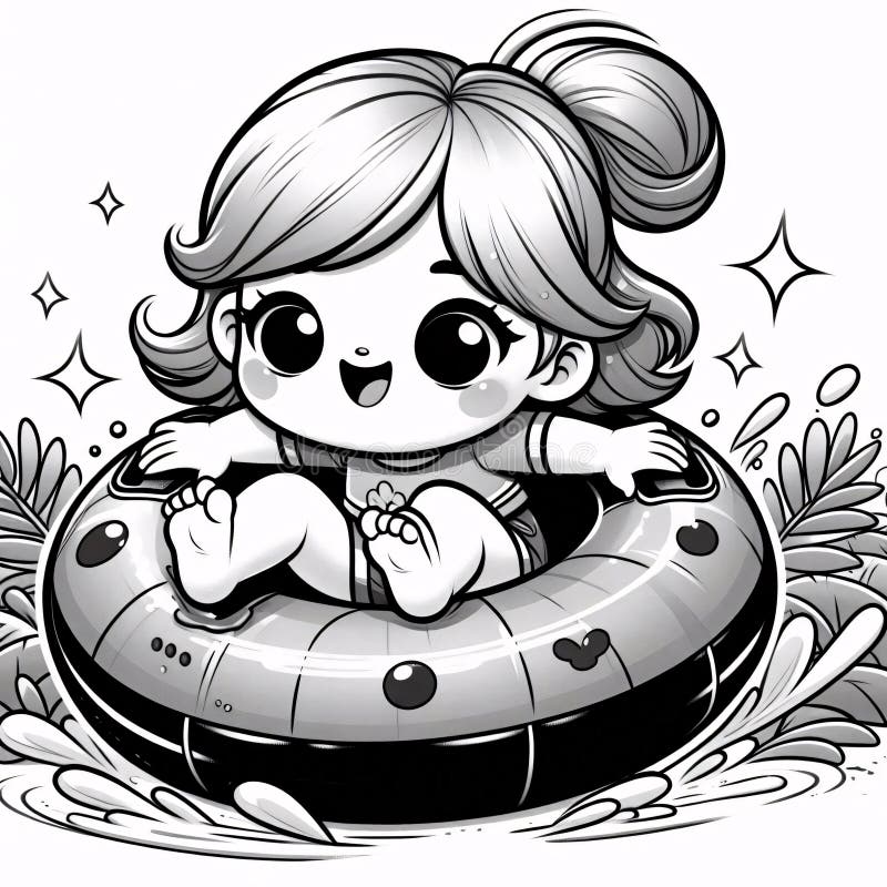 Monochrome Digital Artwork of a Stylized Character Floating on an Inner ...