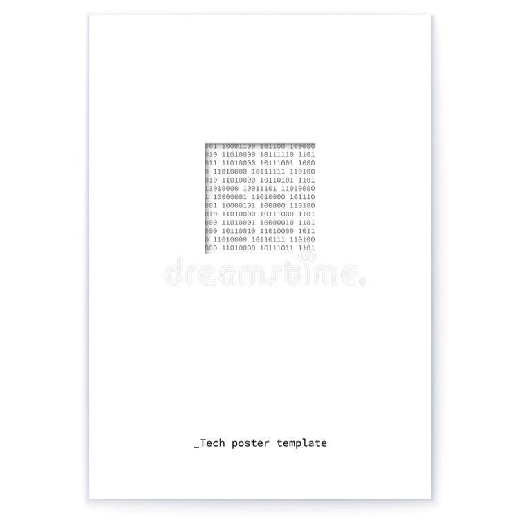 Monochrome Digital Matrix. Minimalist Tech Poster. Digital Aesthetics ...