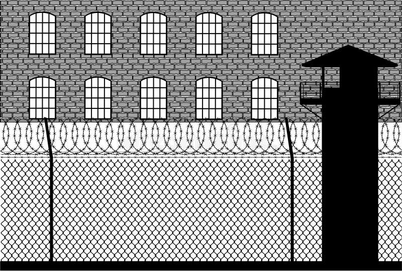 Monochrome Drawing Prison Vector Illustration Stock Vector ...