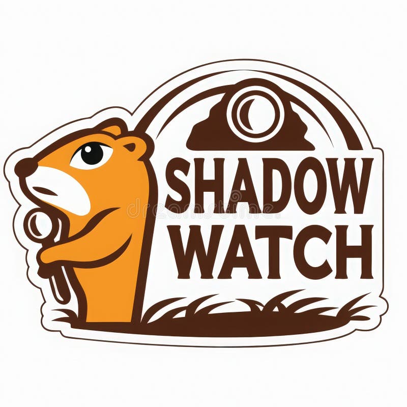 Shadow Watch Emblem with Watchful Groundhog Illustration Stock ...
