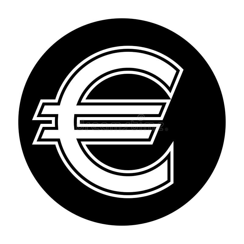 Euro Icon Black and White Vector Illustration Stock Vector ...