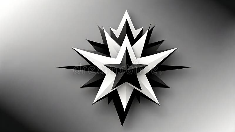 Monochrome Exploding Star Graphic Stock Illustration - Illustration of ...