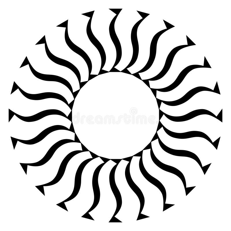 Monochrome Fan Shape Artistic Element Stock Vector - Illustration of ...