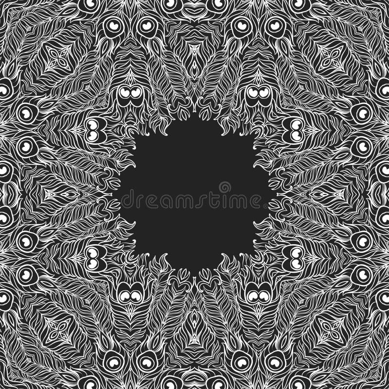 Monochrome Floral Background Hand Drawn Decorative Elements Stock