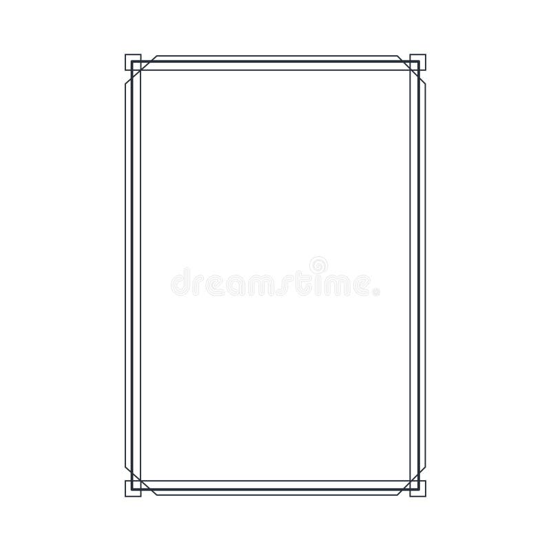 Monochrome Frame Geometric Shape Stock Vector - Illustration of shape ...