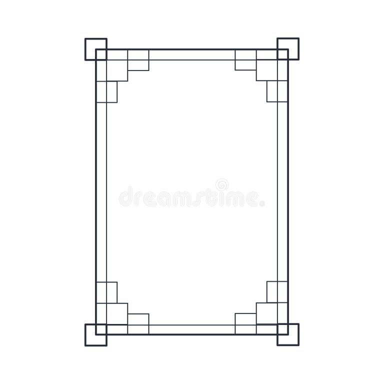 Monochrome Frame Line Style Stock Illustration - Illustration of hand ...