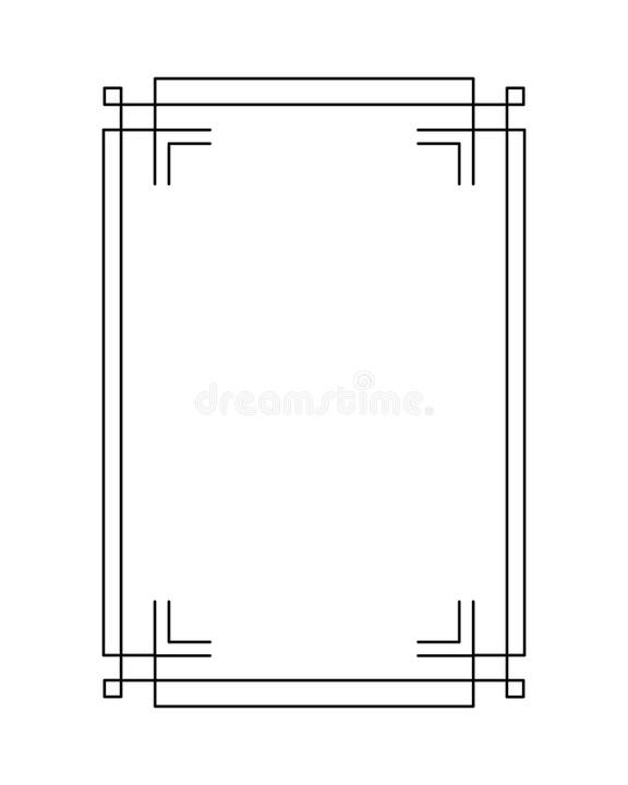 Monochrome frame lineal stock vector. Illustration of isolated - 357599966