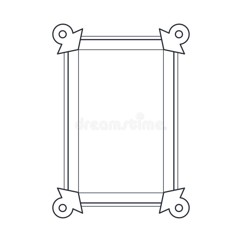Monochrome Frame Linear Border Stock Vector - Illustration of ...