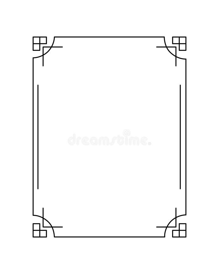 Monochrome Frame Linear Border Stock Vector - Illustration of vector ...