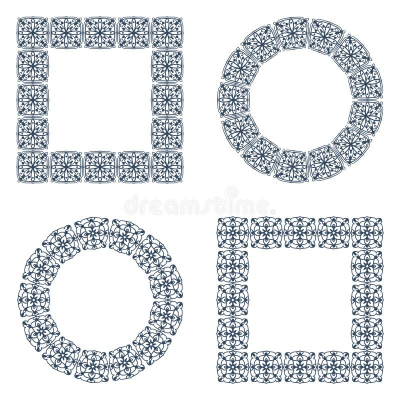 Monochrome Frames in Retro Style Stock Vector - Illustration of classic ...