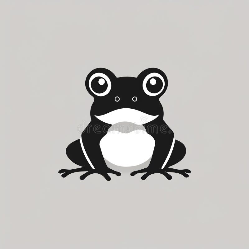 Monochrome Frog Icon Set in Simplistic Vector Design Stock Illustration ...