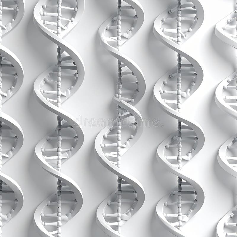 Monochrome Genetic Code DNA Helix Array Stock Illustration - Illustration of biotechnology ...