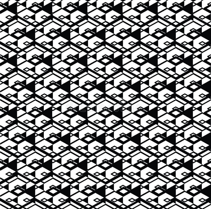 Monochrome Geometric Art Seamless Pattern, Vector Mosaic Black a Stock ...