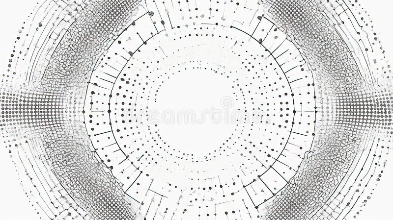 Monochrome Geometric Dot Grid with Circular Alignment Stock ...