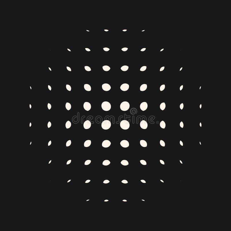 Monochrome Geometric Pattern with Halftone Circle. Gradient Transition ...