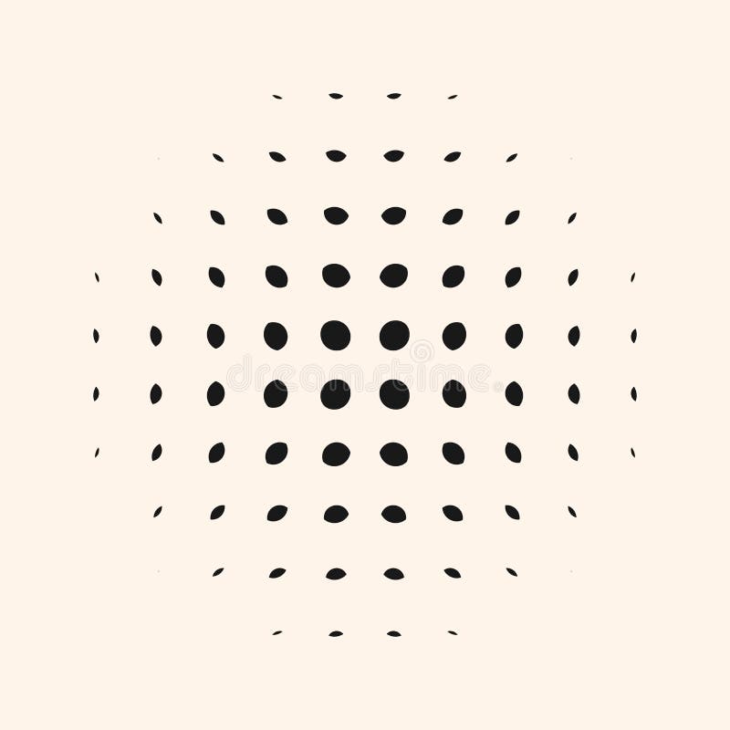 Monochrome Geometric Pattern with Halftone Circle. Gradient Transition ...