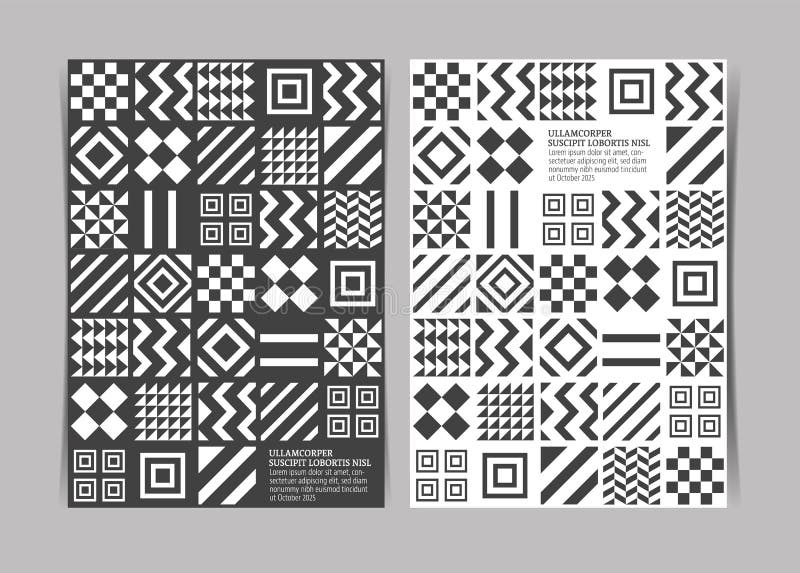 Geometric Flyer Template with Mono Line Style. Vector Illustration ...
