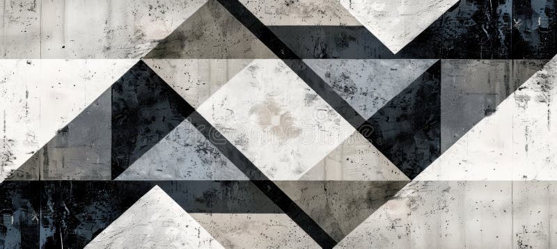 Monochrome Geometric Patterns with Sharp Angular Shapes on Gray Canvas ...