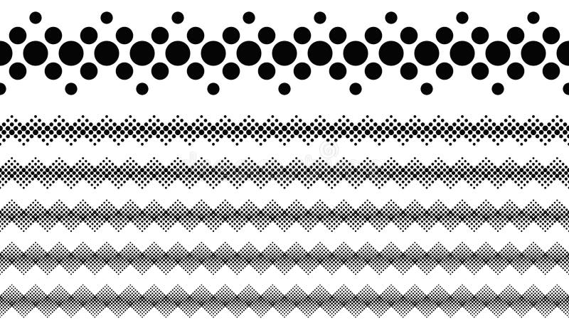 Monochrome Geometrical Dotted Pattern Divider Line Set Stock Vector ...