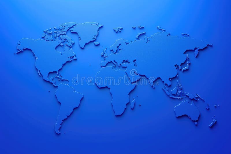 Monochrome Global Map on Glowing Background. Stock Illustration ...