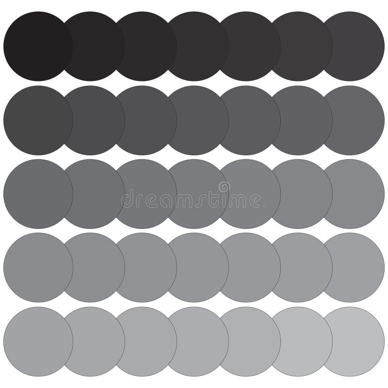 Monochrome Gradient Circles. Vector Grayscale Palette. Shades of Gray ...