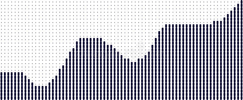 Monochrome Graph of Growth. Gradient of Black and White Dots and Lines ...